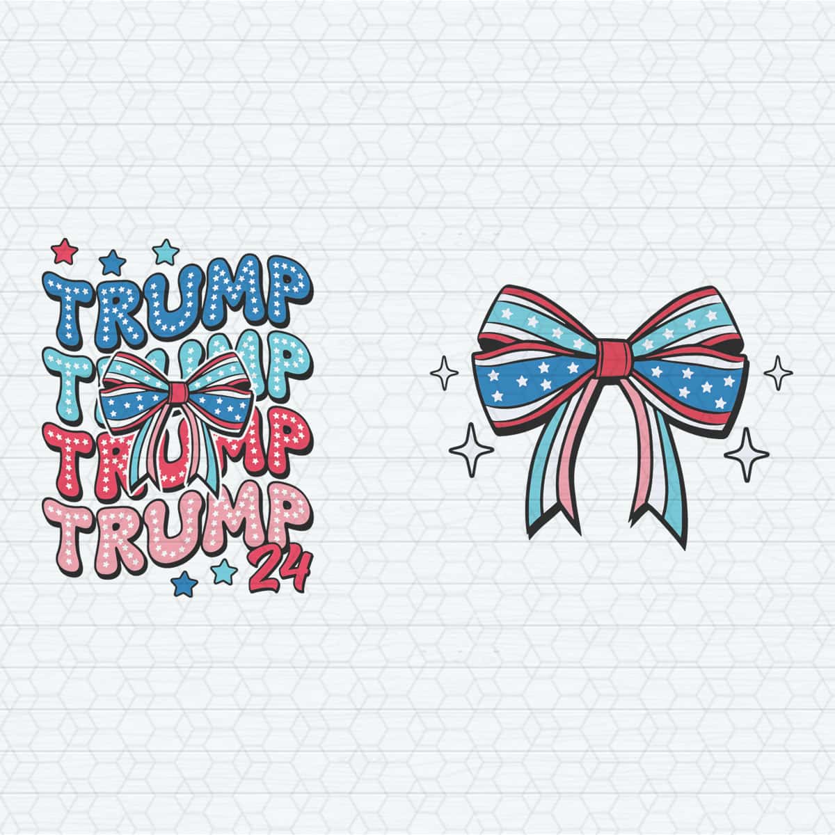 Retro Trump 2024 Ribbon Bow SVG | Inspire Uplift