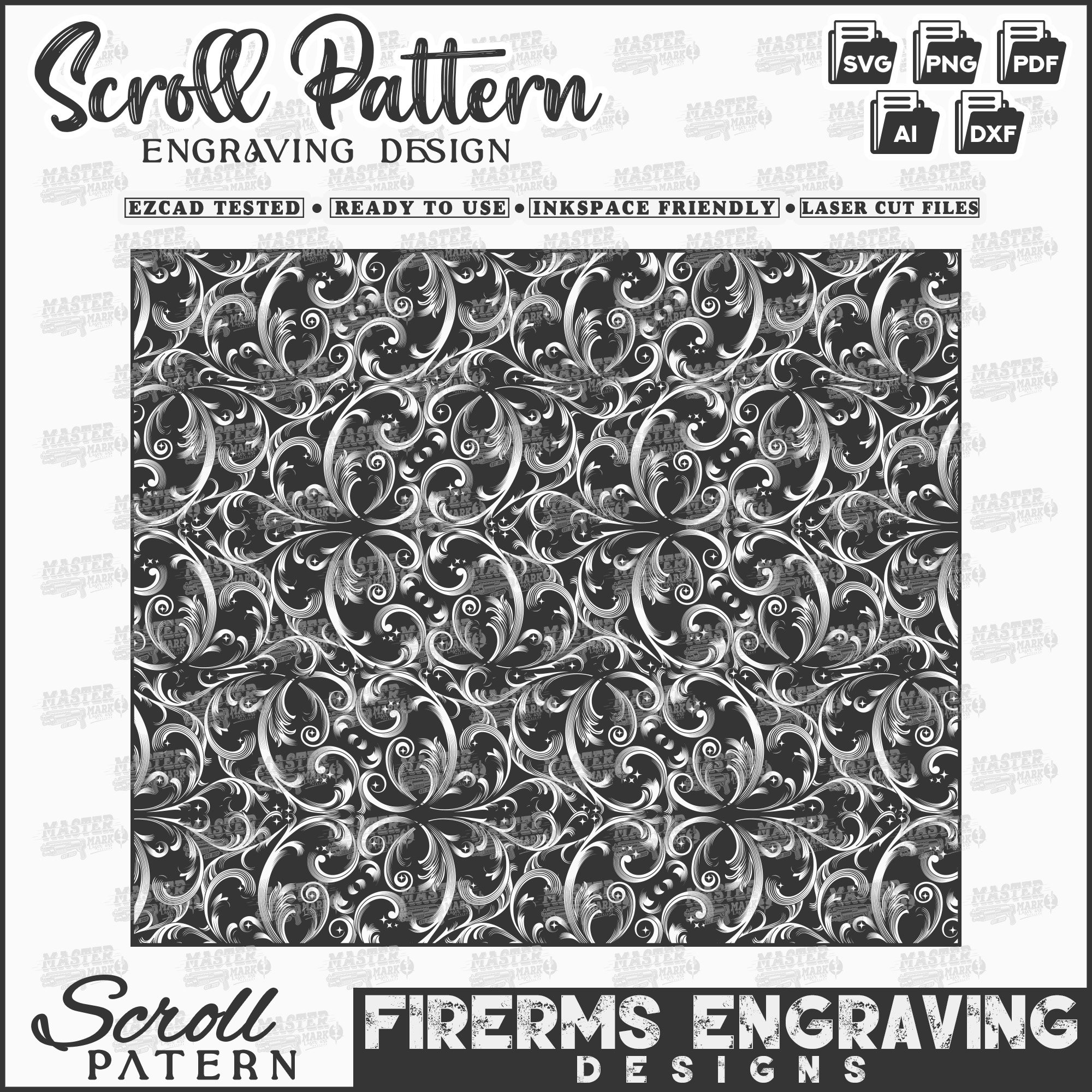 Scroll work laser engraving pattern design files, Scroll fir - Inspire Uplift