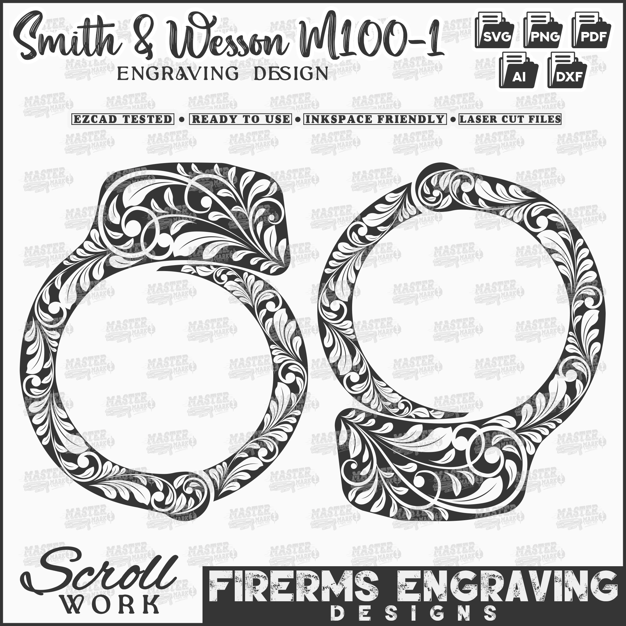 Smith & Wesson M100-1 Handcuff scroll work laser design SVG | Inspire ...