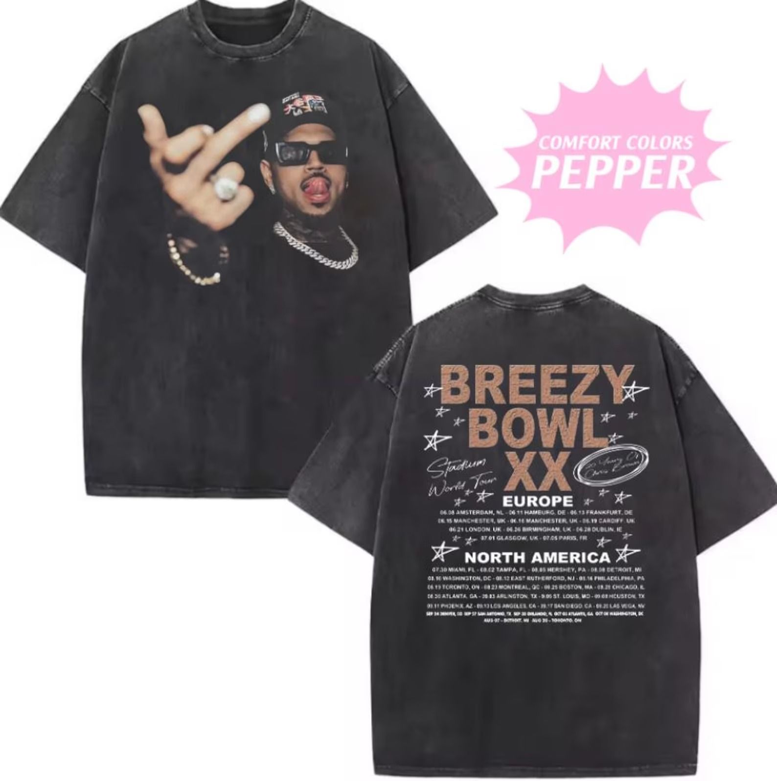 Chris Brown Middle Finger Breezy Bowl XX Tour 2 Side Comfort | Inspire ...