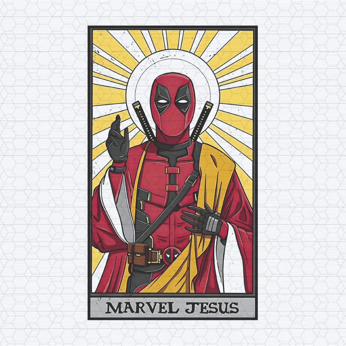 Funny Deadpool Jesus Tarot Card Deadpool Wolverine PNG | Inspire Uplift
