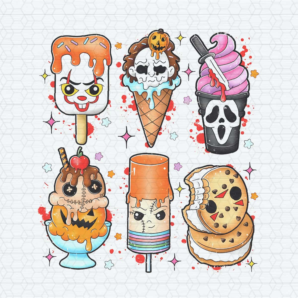 Horror Movie Summer Popsicle Summer Ween PNG | Inspire Uplift