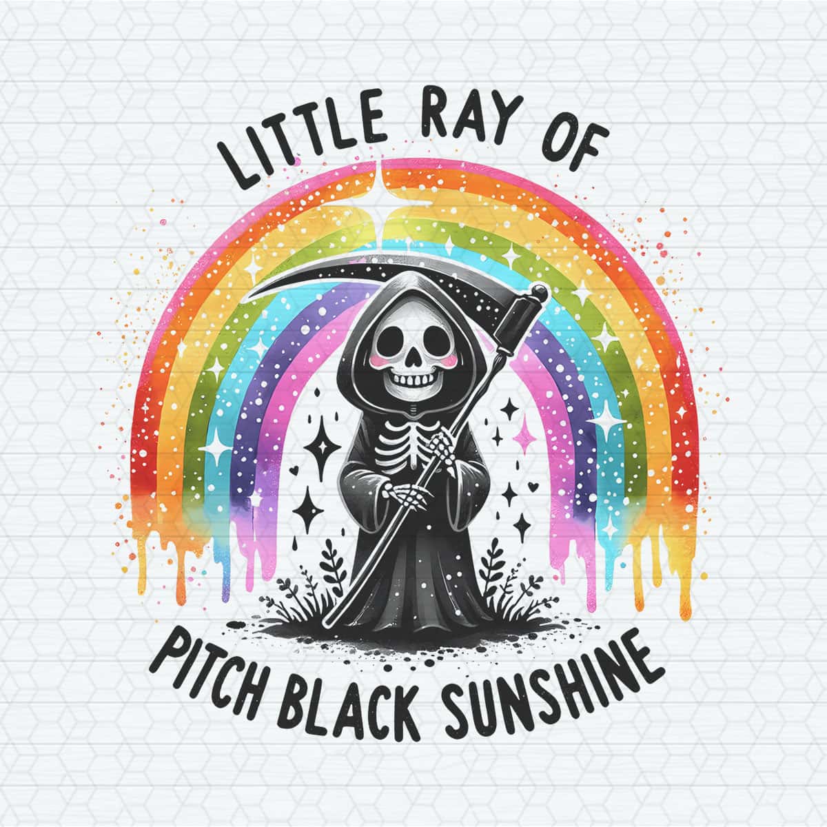 Little Ray Of Pitch Black Sunshine Death Rainbow PNG | Inspire Uplift
