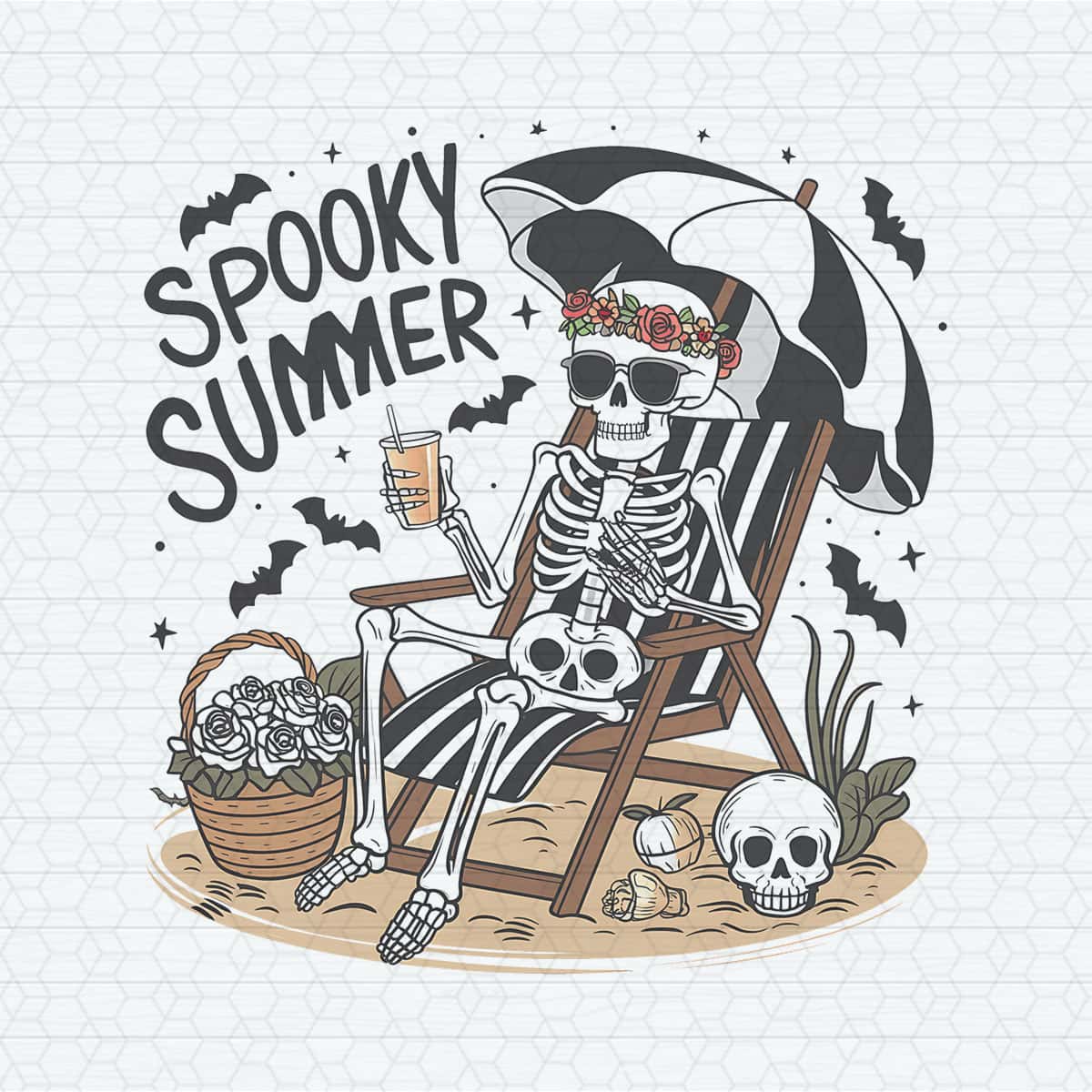 Spooky Summer Woman Skeleton Gothic Skeleton Mom PNG | Inspire Uplift