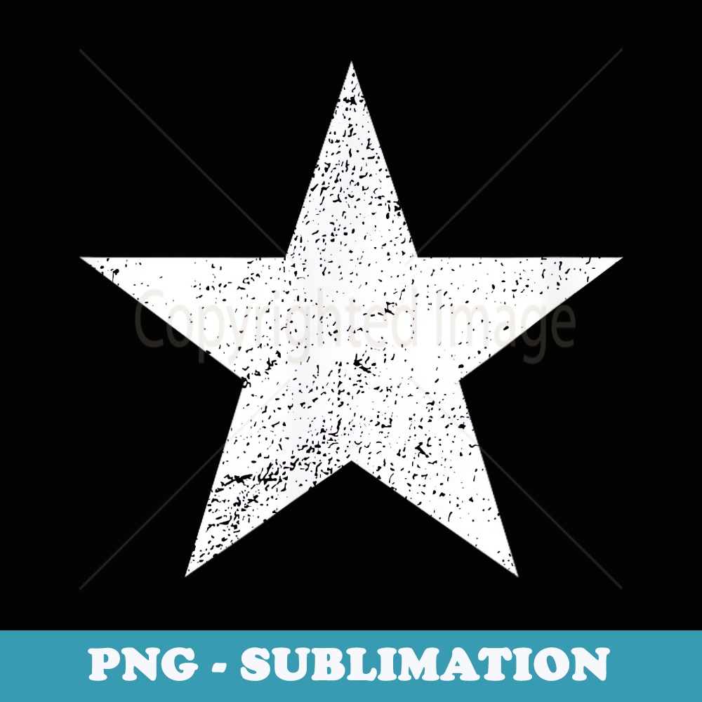 Distressed White Star On Black - Creative Sublimation PNG Do | Inspire Uplift