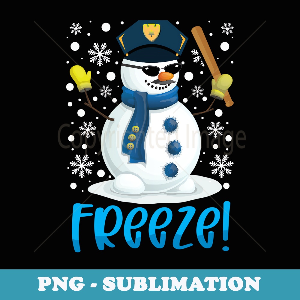Snowman Cop Freeze Christmas Officer Funny Police Snowflake | Inspire ...