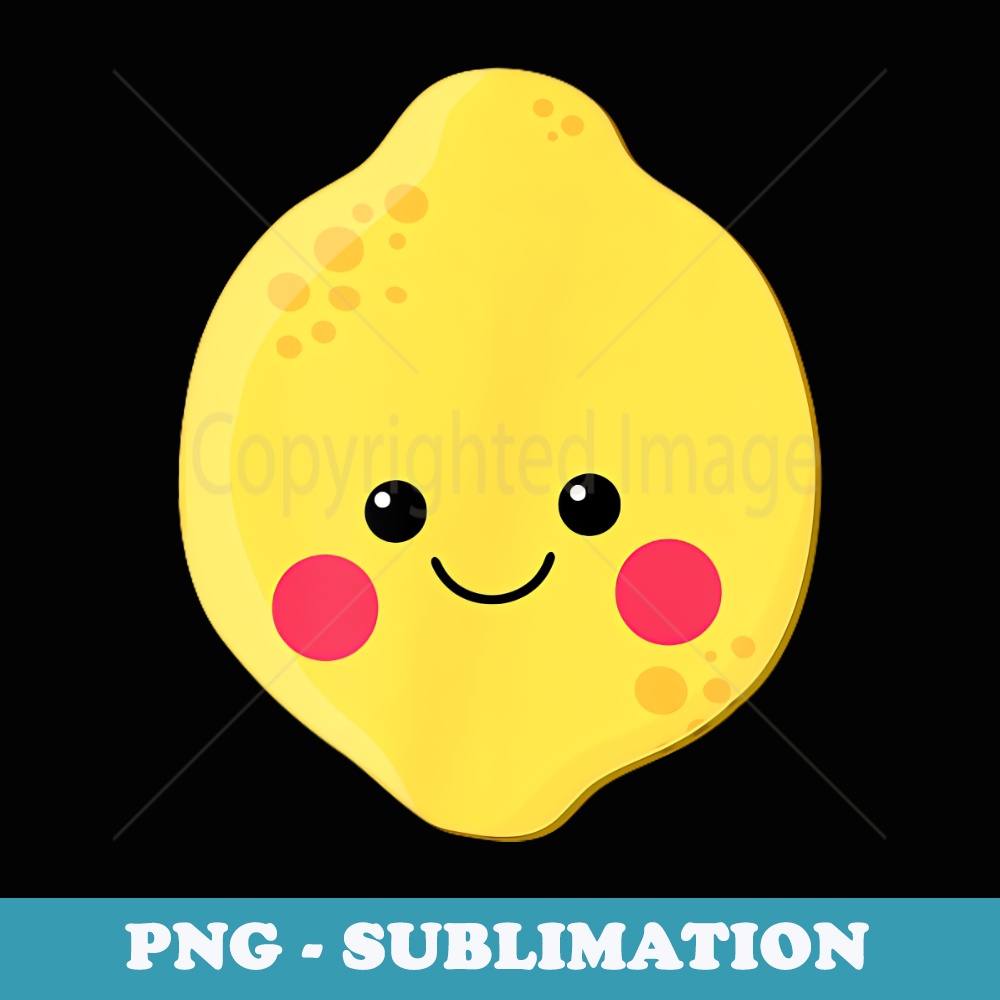 Cute Kawaii Lemon Fruit Smiling Happy Face Funny Art Graphic | Inspire ...