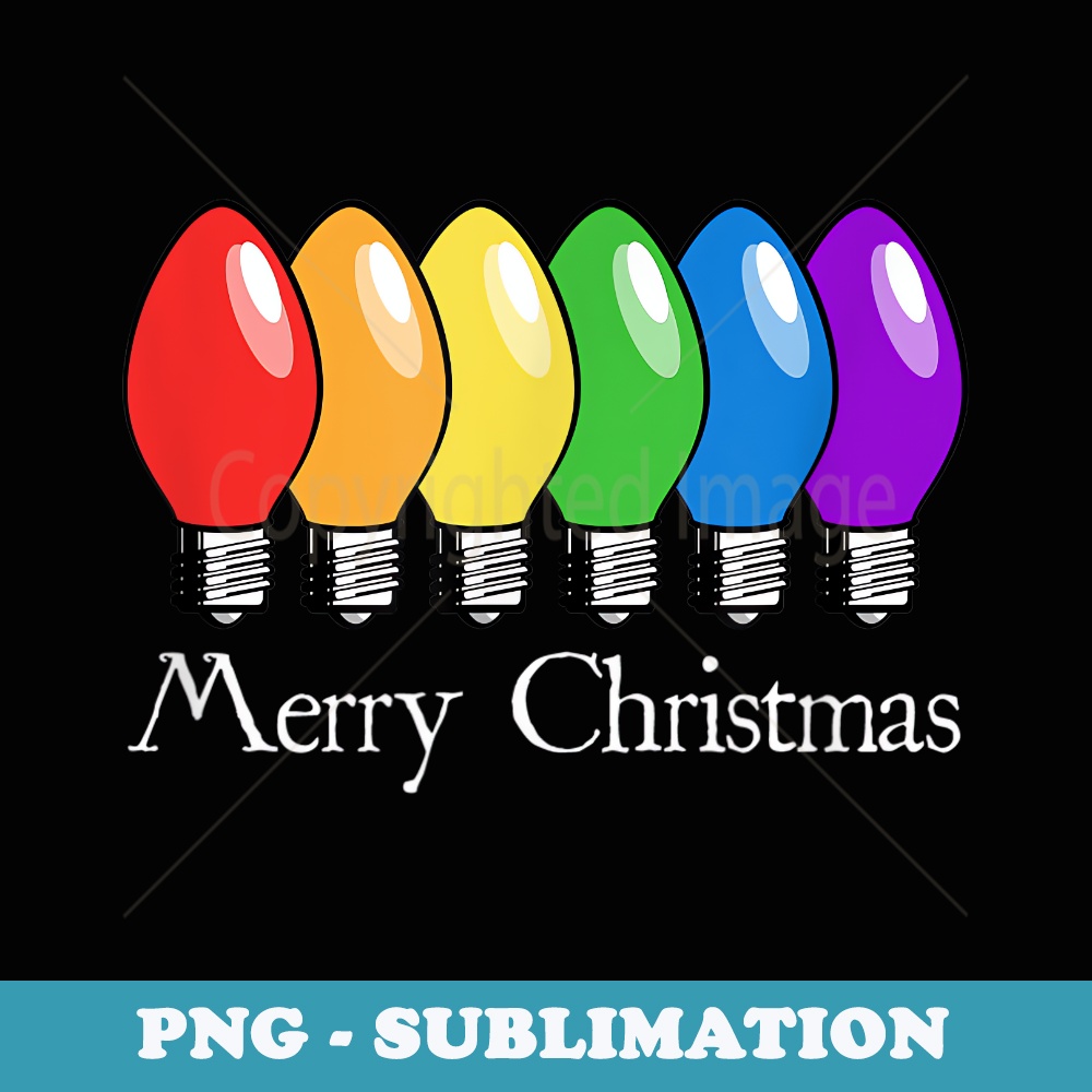 Retro Christmas Lights Rainbow - PNG Sublimation Digital Dow | Inspire ...