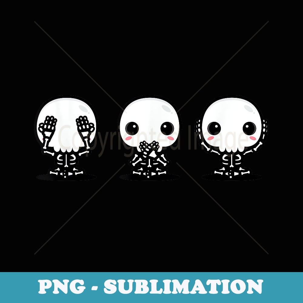 Cute Skull See No Evil Hear No Evil Speak No Evil Halloween | Inspire ...