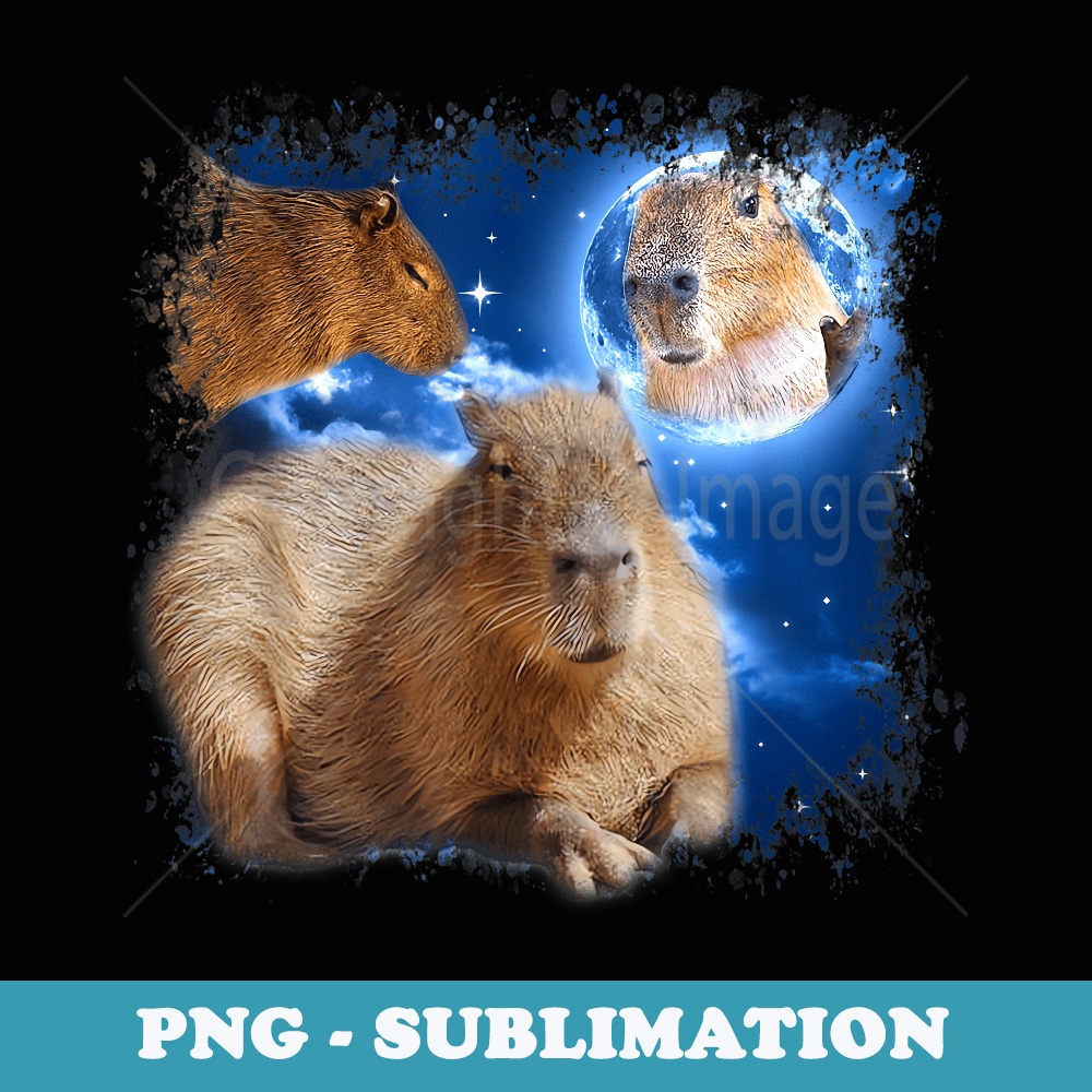Three Capybara Moon Funny Capybara Meme Mystical Capybara - | Inspire ...