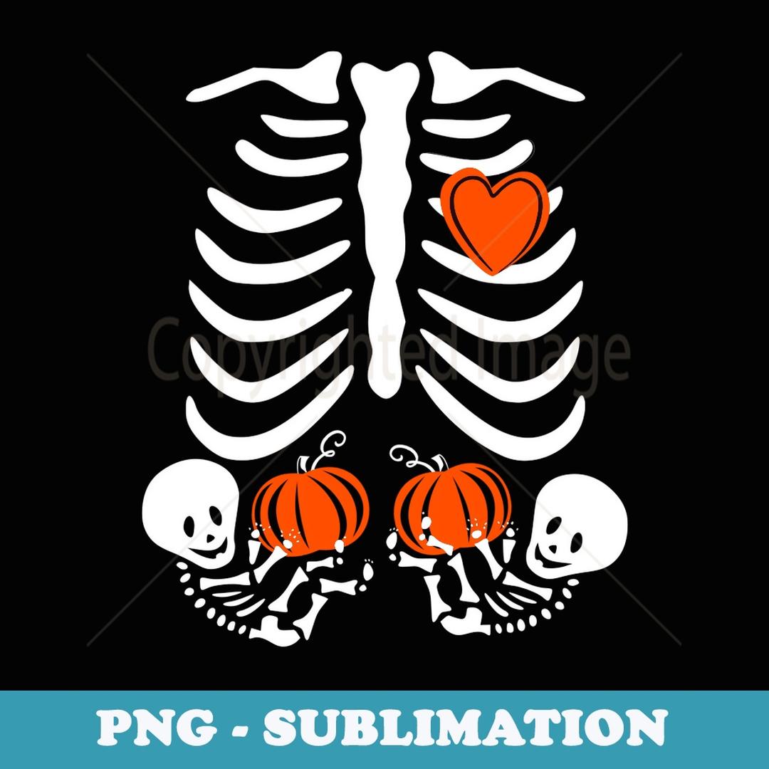 Skeleton Twin Pregnancy Announcement Halloween Pregnant Mom | Inspire ...