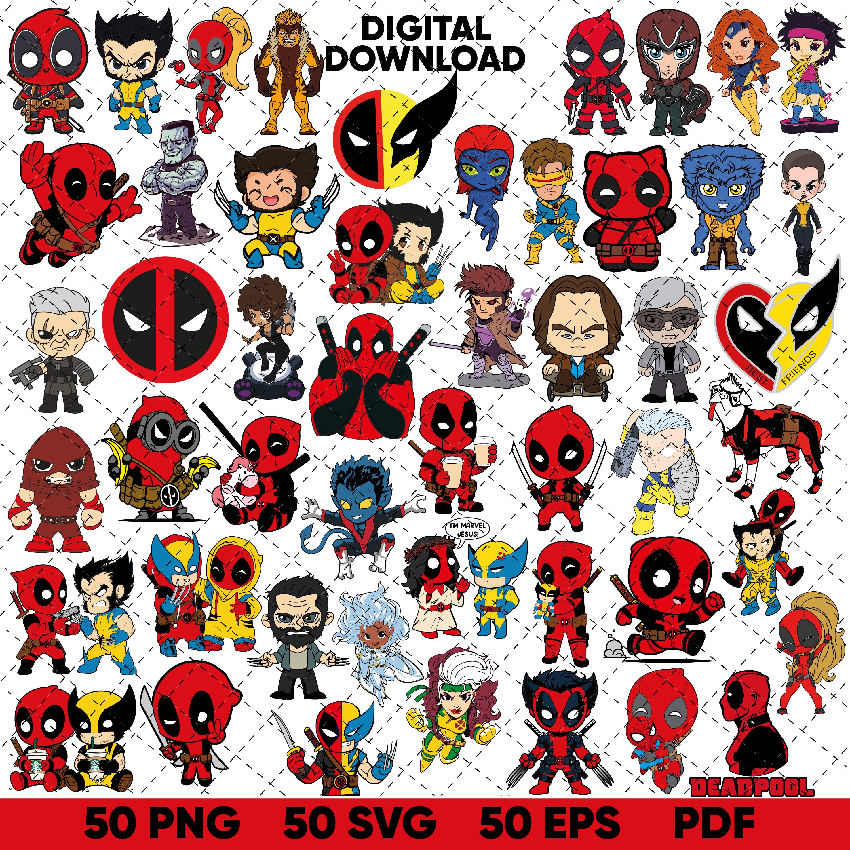Deadpool & Wolverine Stickers - PNG, SVG & PDF Files | Insta | Inspire ...