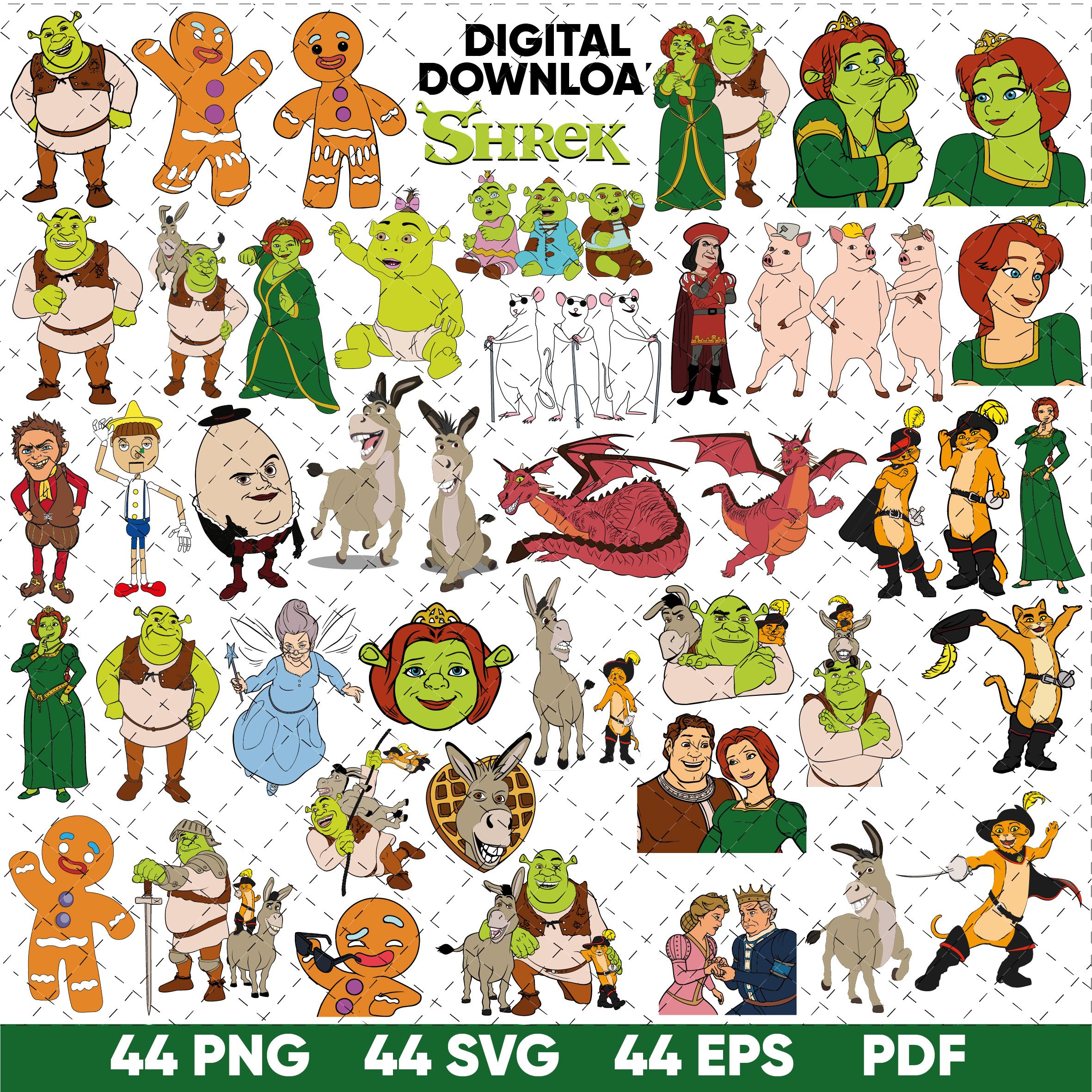 Shrek Stickers - PNG, SVG & PDF Files | Instant Digital Down | Inspire ...