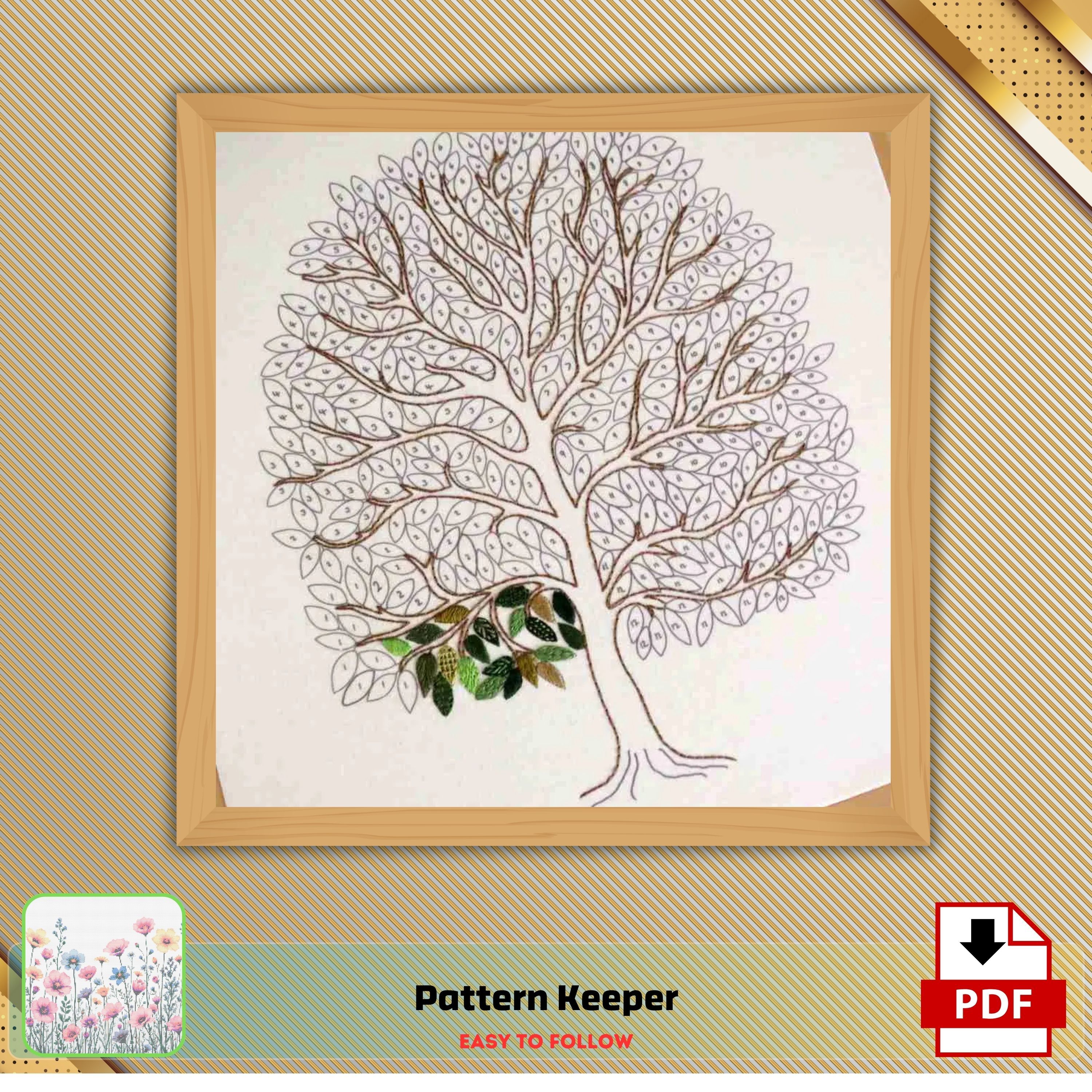 365 Leaf Temperature Tree cross stitch pattern PDF - INSTANT | Inspire ...