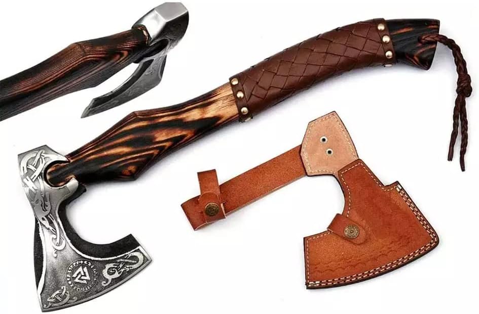 ALFARI 14"inches Ash Wood Handle Camping Axe with Leather Sh | Inspire ...