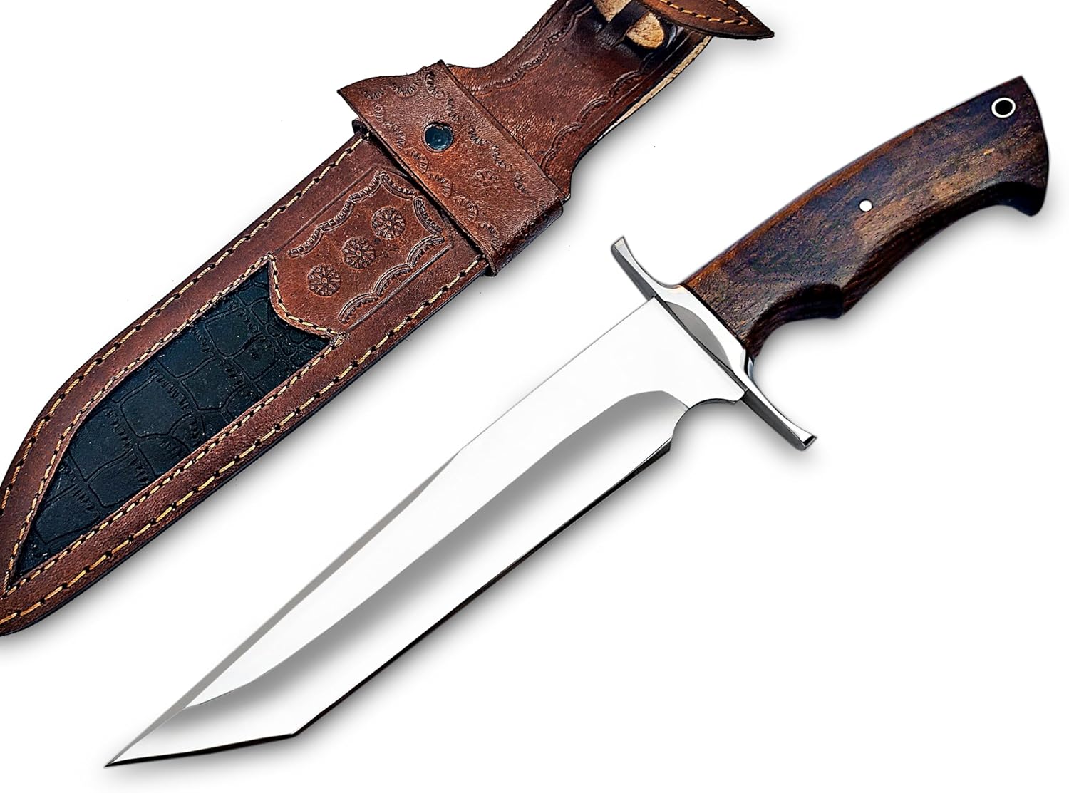 Custom Handmade 13.5 inches Bowie knife Fixed blade with lea | Inspire ...