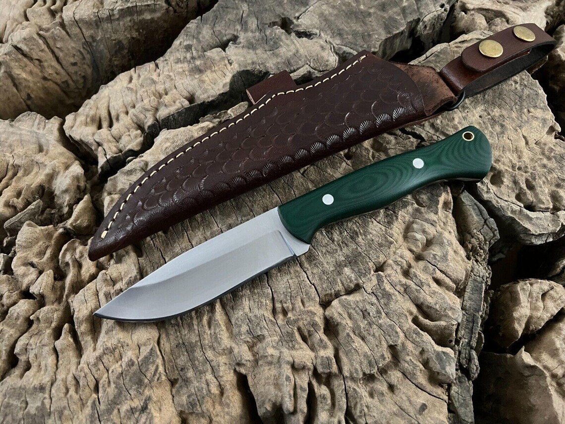 8 Inches Fixed Blade Hunting Knife with Leather Sheath | Ide | Inspire ...