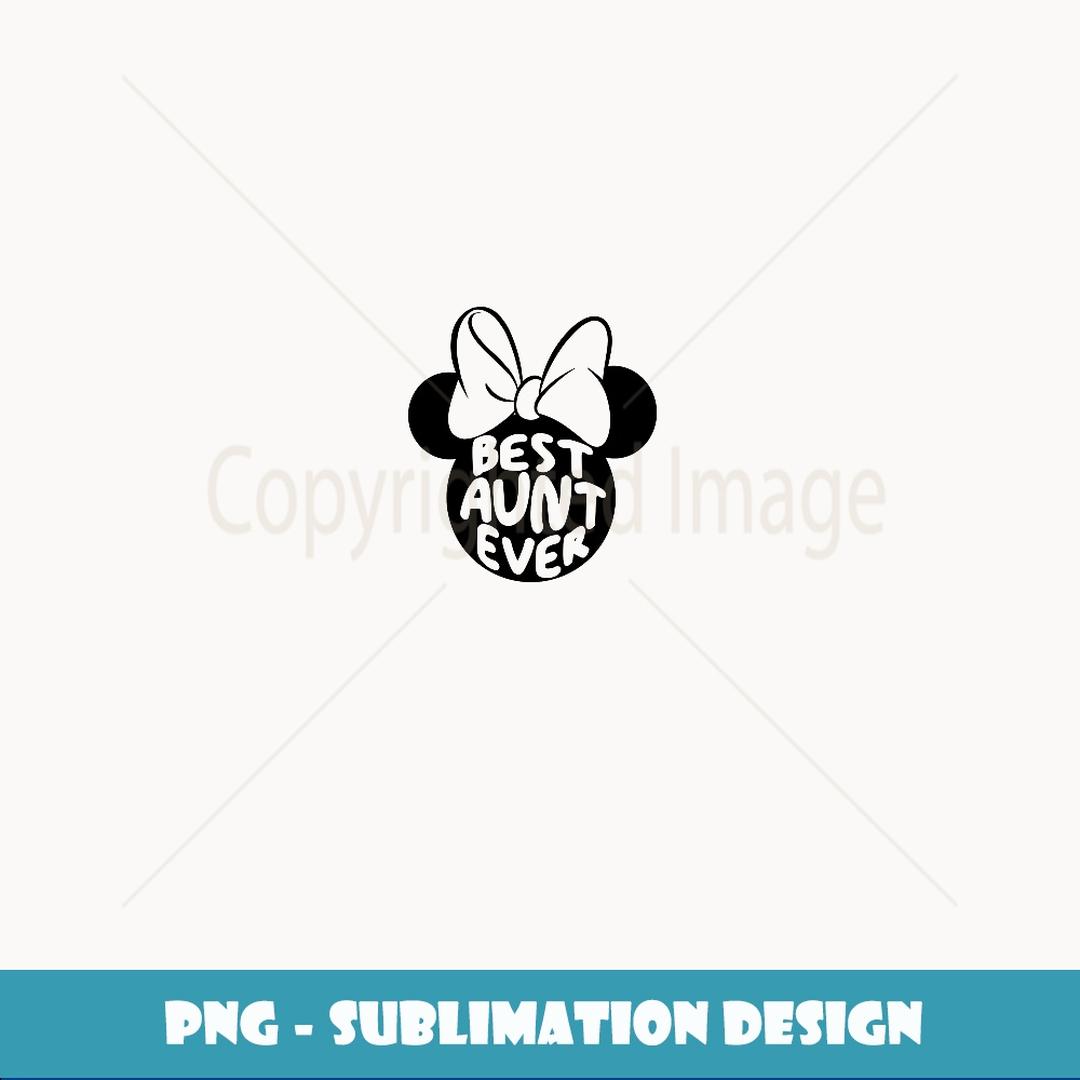 Disney Minnie Mouse Cute Best Aunt Ever Big Chest Text Logo | Inspire ...