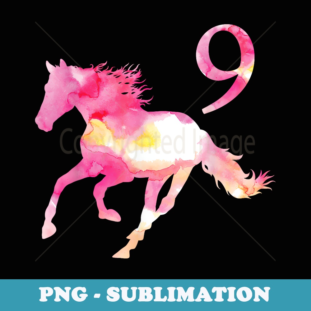 9th Birthday Horse for 9 Year Old Girls - Elegant Sublimatio | Inspire ...