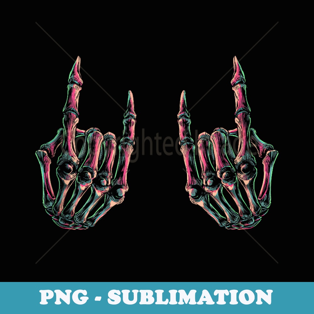 Rock On Skeleton Hands Band s - Rock And Roll Graphic | Inspire Uplift
