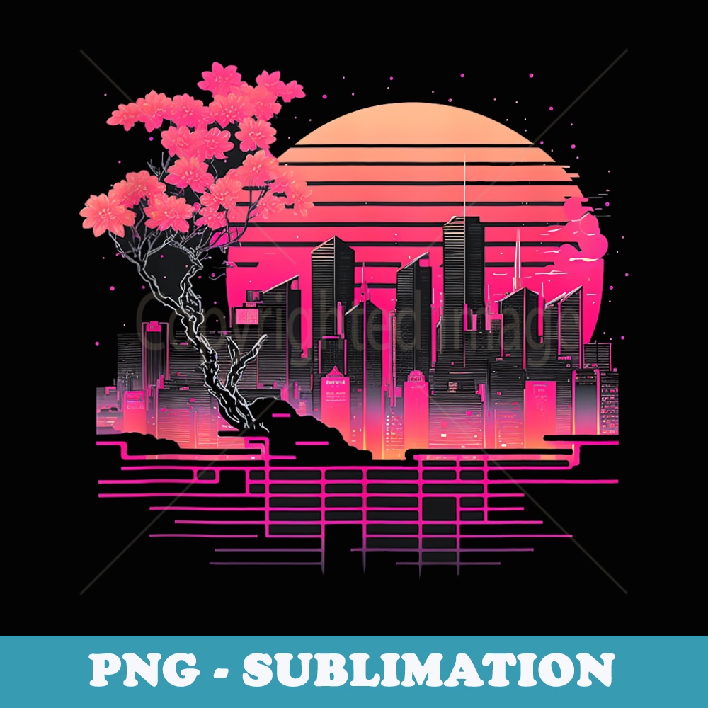 Cherry Blossom Japanese Japan Tokyo Vaporwave Synthwave 80s | Inspire ...