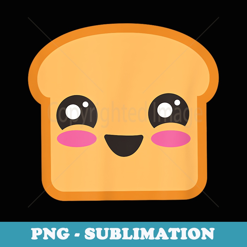 Cute Toast Slice Anime Toast Bread - Elegant Sublimation PNG | Inspire ...
