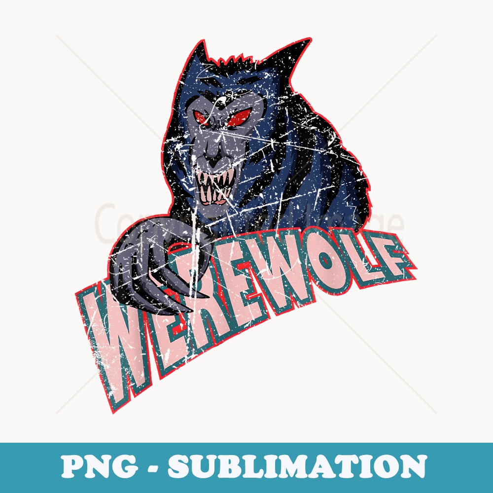 Halloween Werewolf Vintage Distressed Logo Graphic - Aesthet | Inspire ...