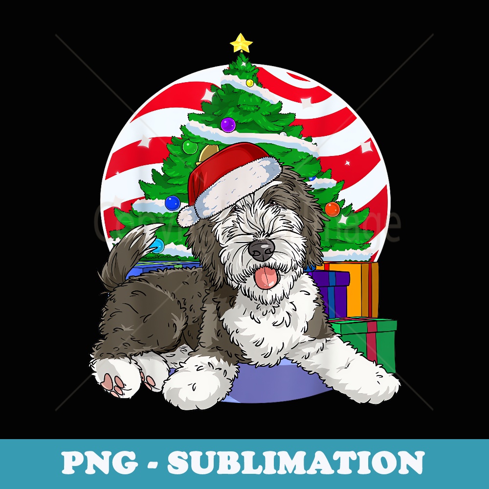 Funny Sheepadoodle Dog Santa Christmas Tree Decor - Aestheti | Inspire ...