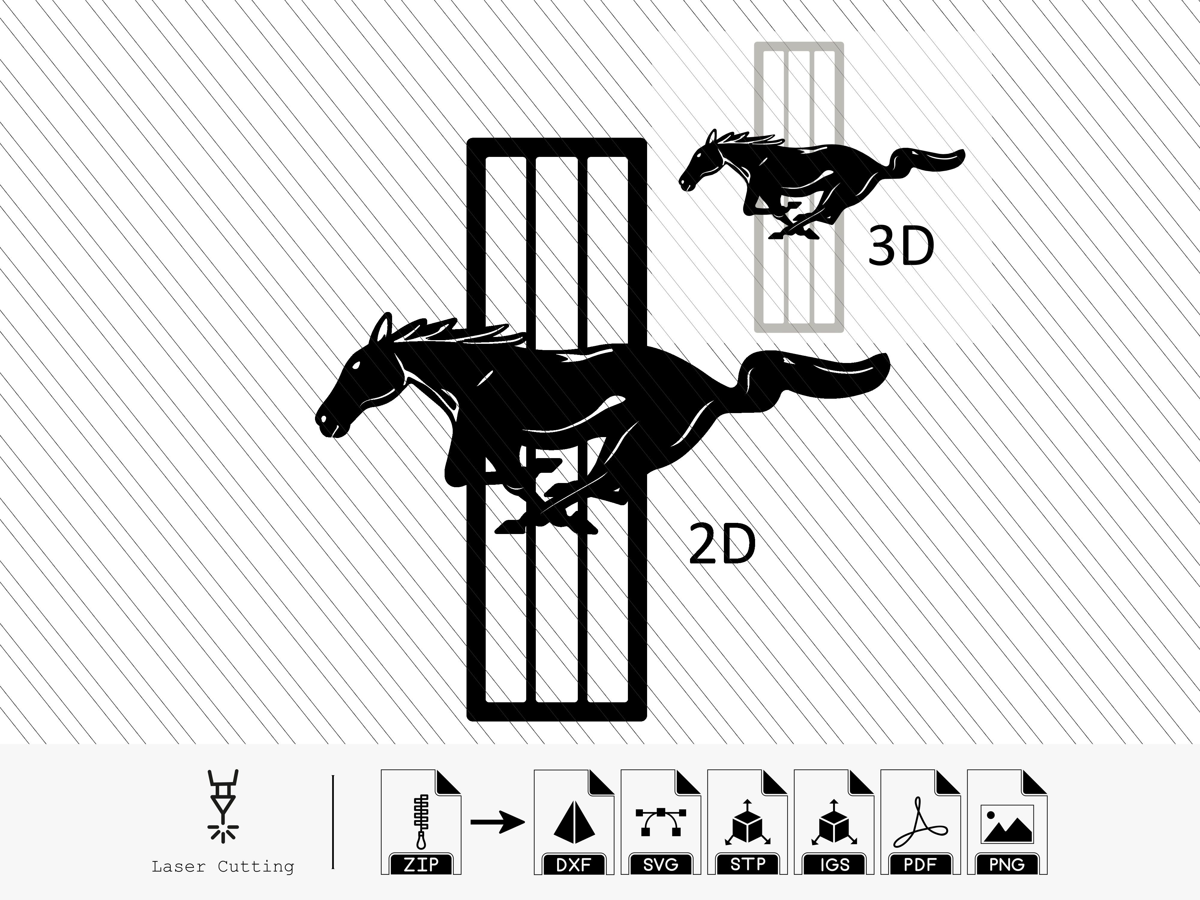 FORD MUSTANG - digital files for Laser Cutting | Inspire Uplift