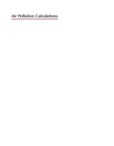 Air Pollution Calculations: Quantifying Pollutant Formation, | Inspire ...