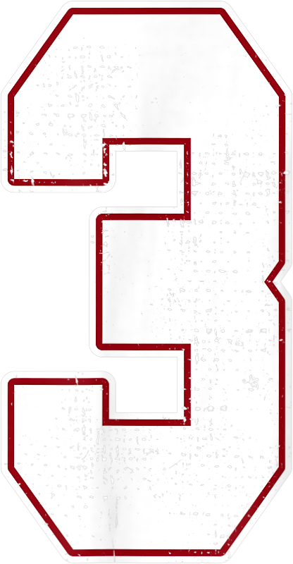 3 Outline Number 3 Fan Varsity Sports Team Blue Jersey | Inspire Uplift