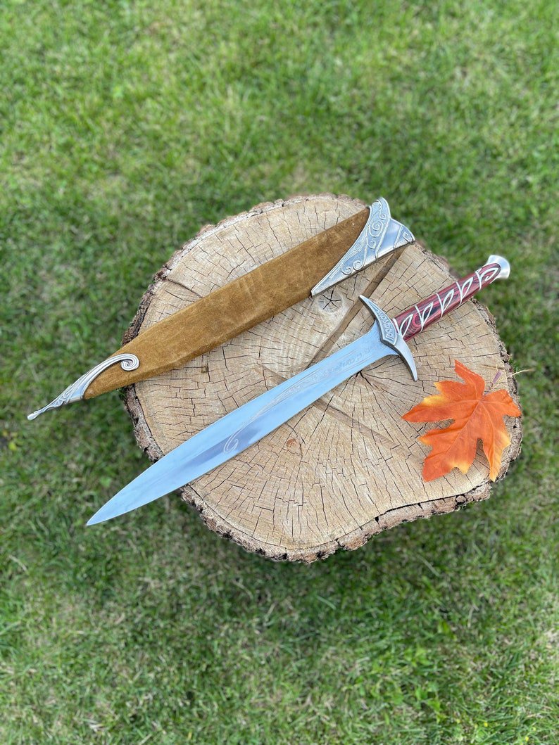 Short Steel Sword with Scabbard, Wall Mount Decor, Battle Re | Inspire ...