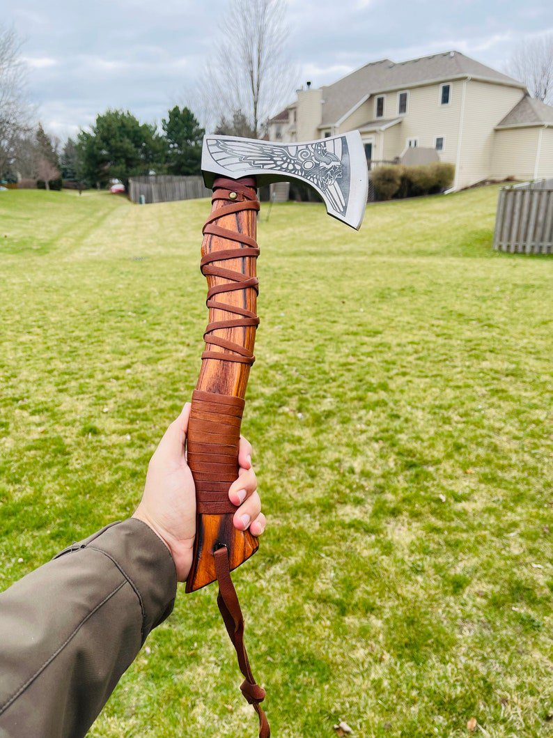 Custom Handmade Carbon Steel Viking Axe Personalized Anniver | Inspire ...