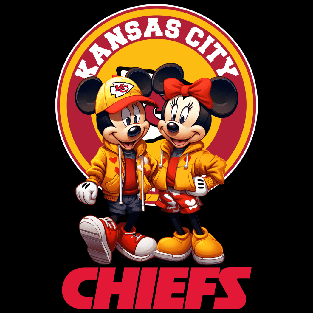 Kansas City Chiefs Mickey and Minnie Chibi Art - PNG | Inspire Uplift