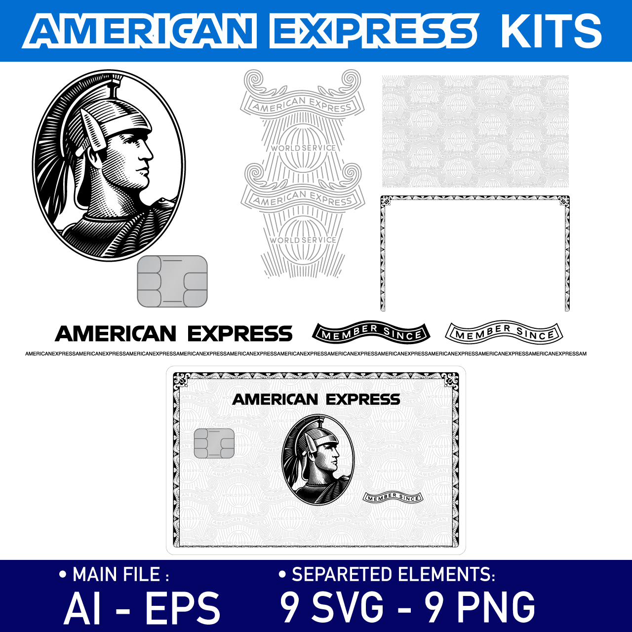 American Express Template kit Vector, American Express svg - Inspire Uplift
