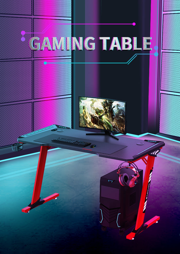 Gaming Desk Office Table Desktop with LED Light | Inspire Uplift