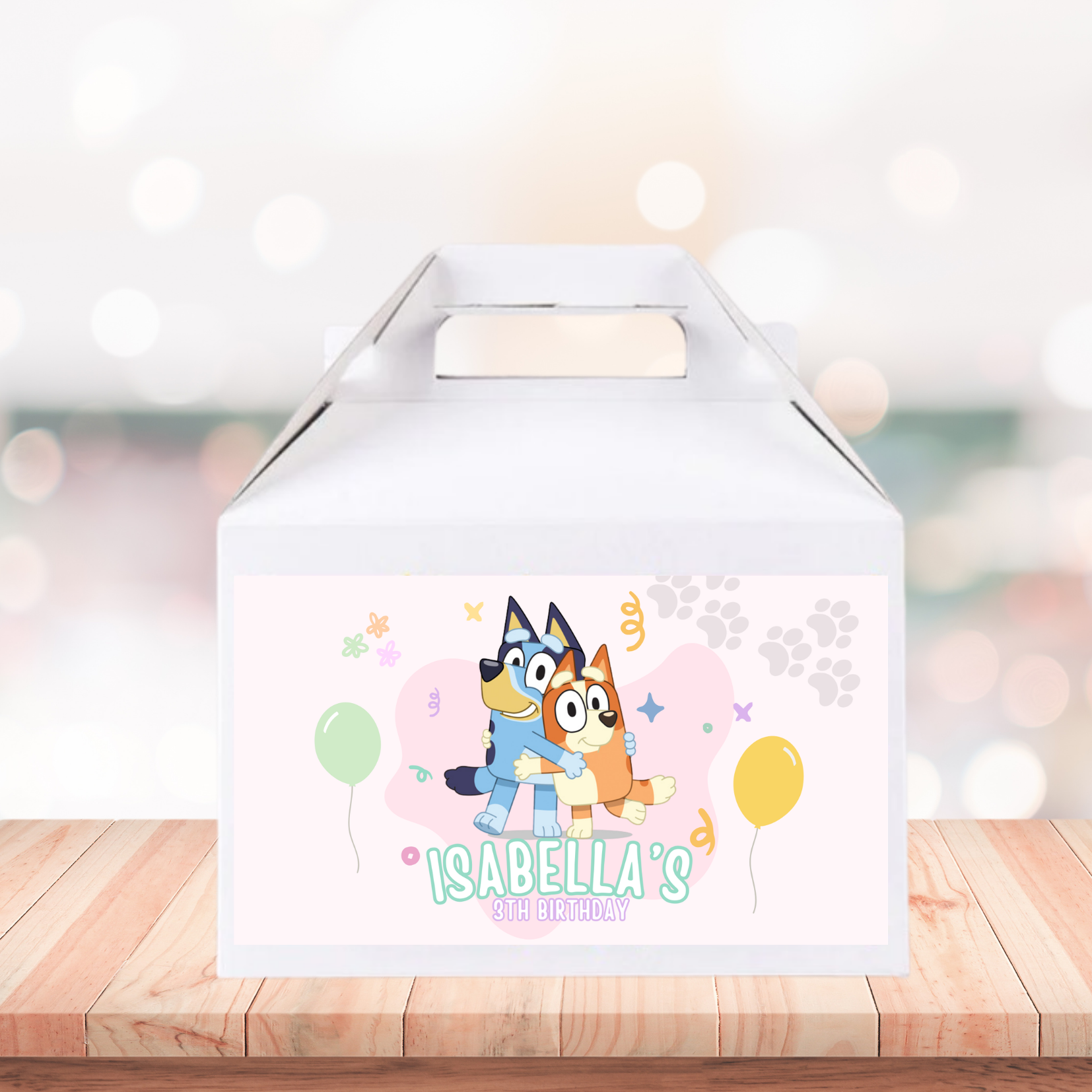 Editable Bluey Gable Box Favor Label for Girl Bluey Party Fa - Inspire ...