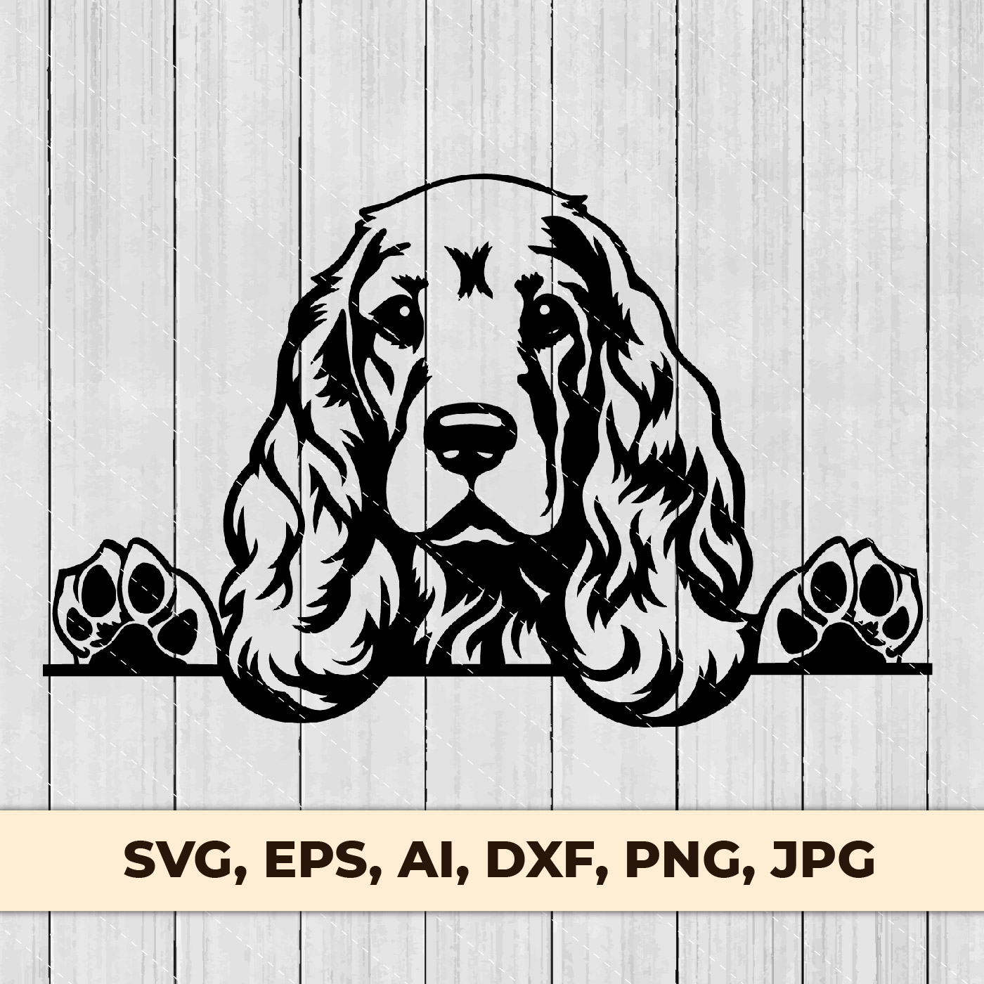 Cocker Spaniel Peeking Dog SVG DXF PNG | Inspire Uplift