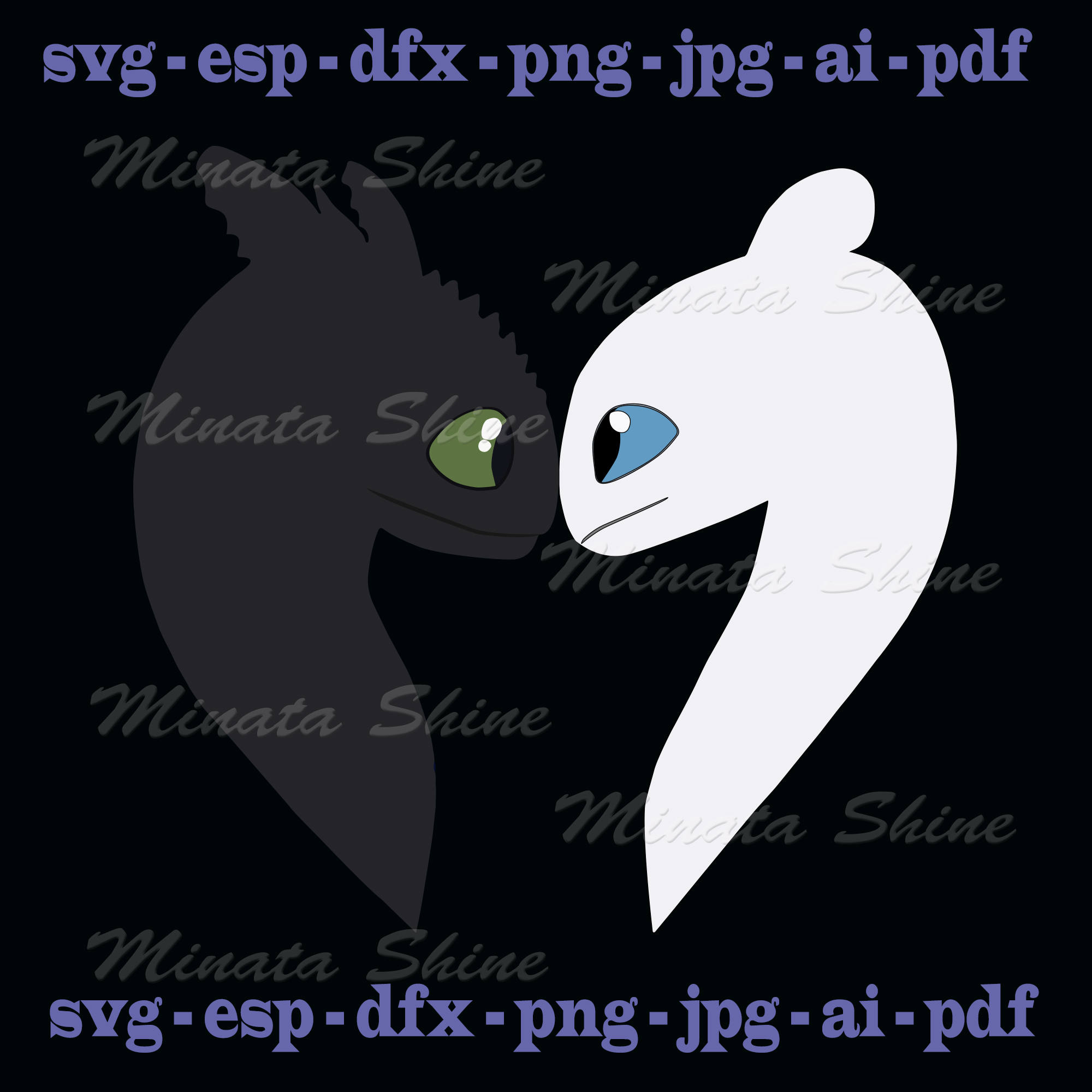 Toothless and Light Fury Svg HTTYD 3 | Inspire Uplift