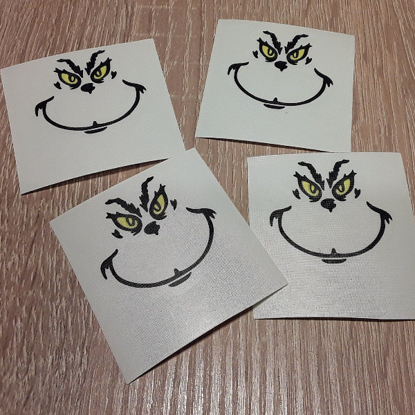 Set of 4 Christmas Inspired Grinch Faces Vinyl Decals. Chris | Inspire ...