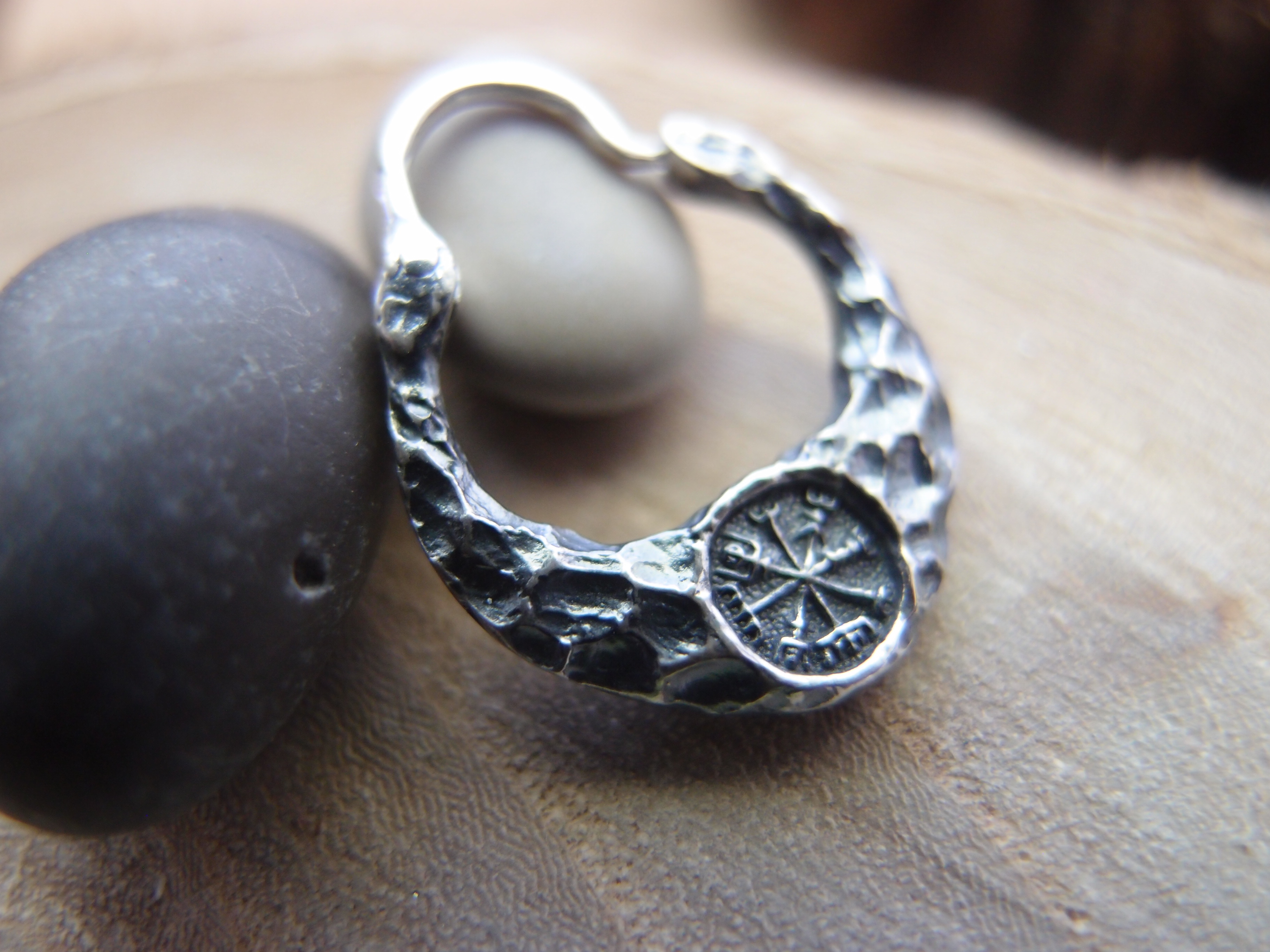 Men Earring Vegvisir Viking compass hoop earring 0.75 inches | Inspire ...