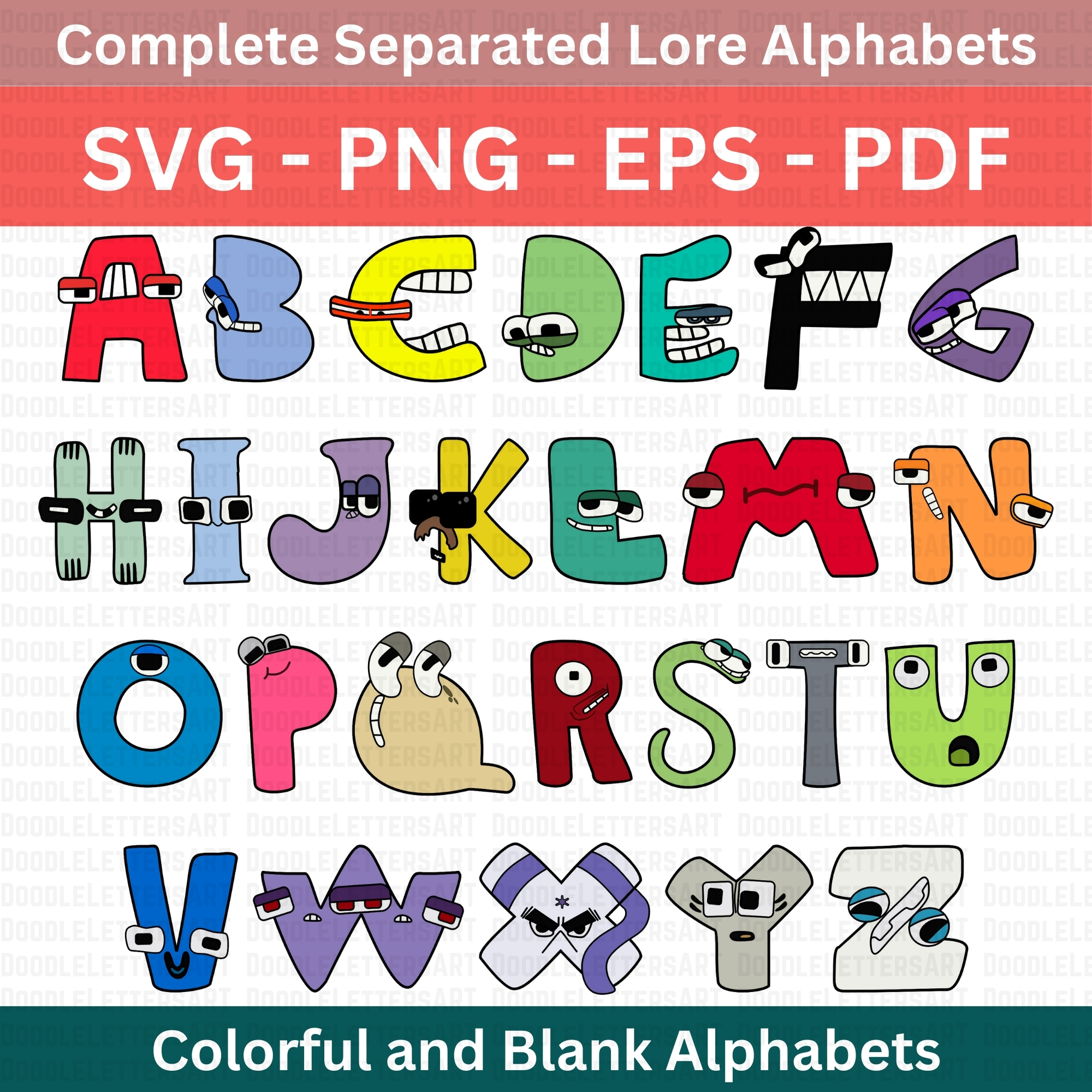 Lore Alphabet Bundle, PNG SVG EPS PDF Digital File, Doodle A | Inspire ...