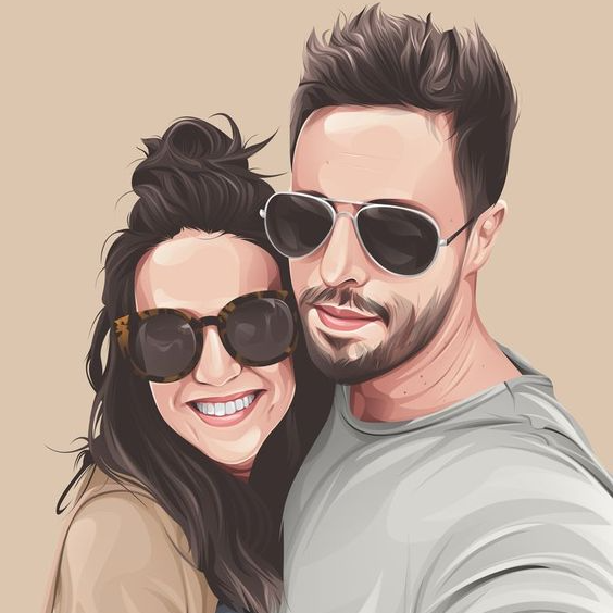 Couple Portraits - Custom Digital Art for Lovers | Inspire Uplift