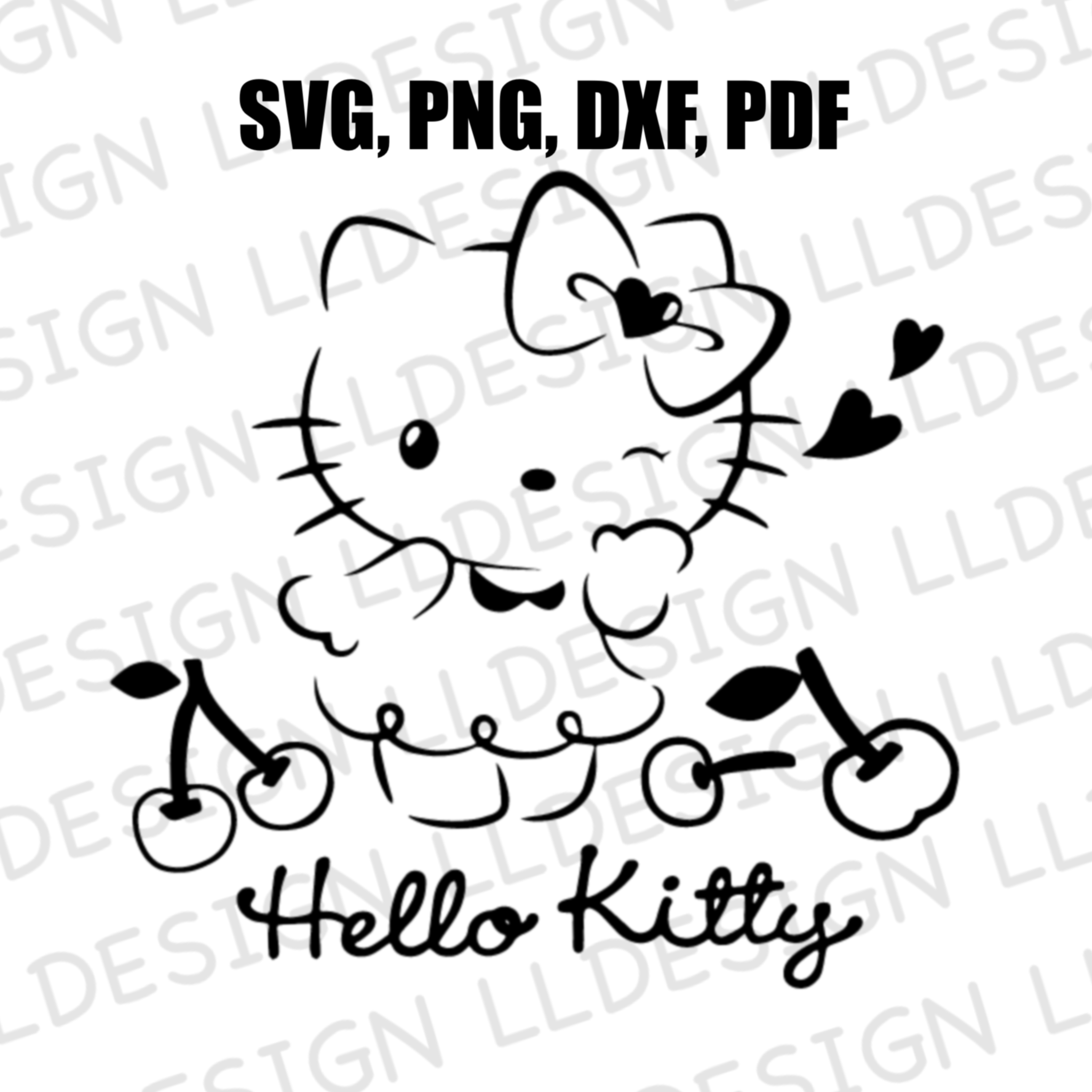 SVG kitty kawaii, svg png kitty cute cherry, svg kitty bow c | Inspire ...