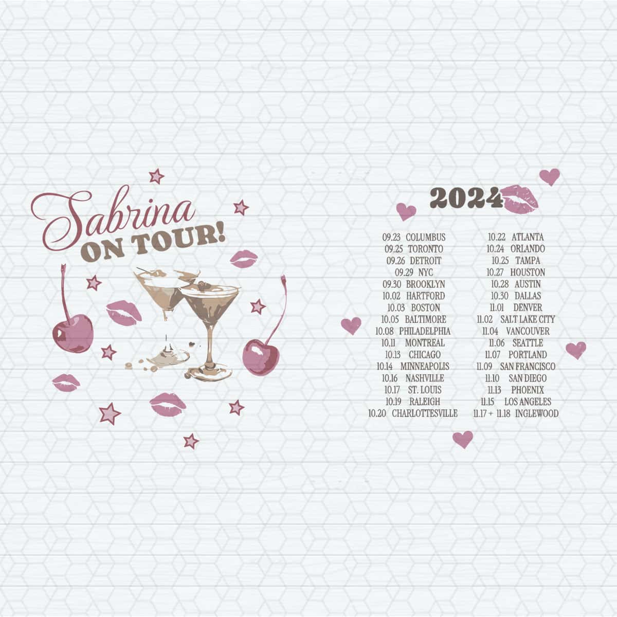 Sabrina Espresso On Tour 2024 Short N Sweet SVG | Inspire Uplift