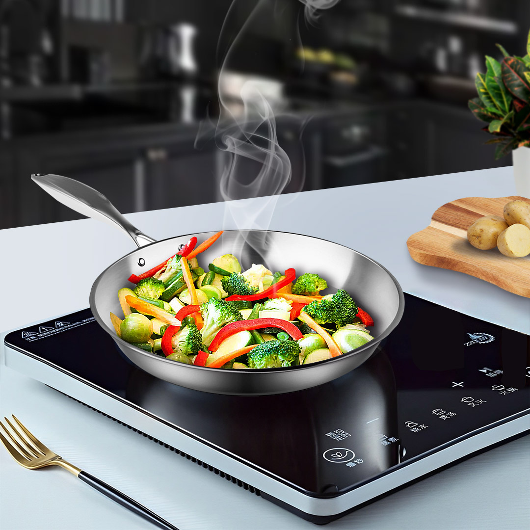 SOGA Stainless Steel Fry Pan 32cm Frying Pan Top Grade Induc | Inspire ...