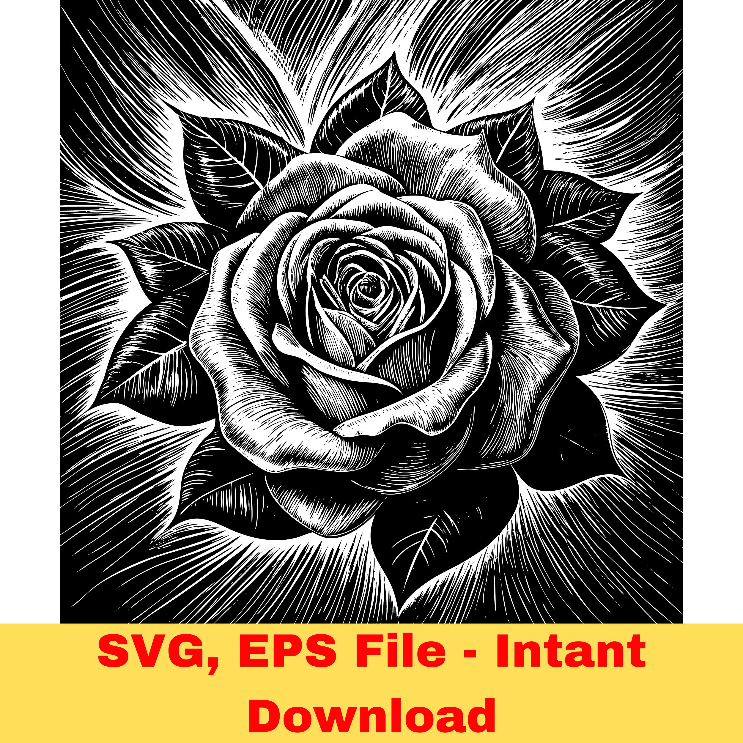Intricate Rose Vector Art SVG and EPS Formats For Instant Do | Inspire ...