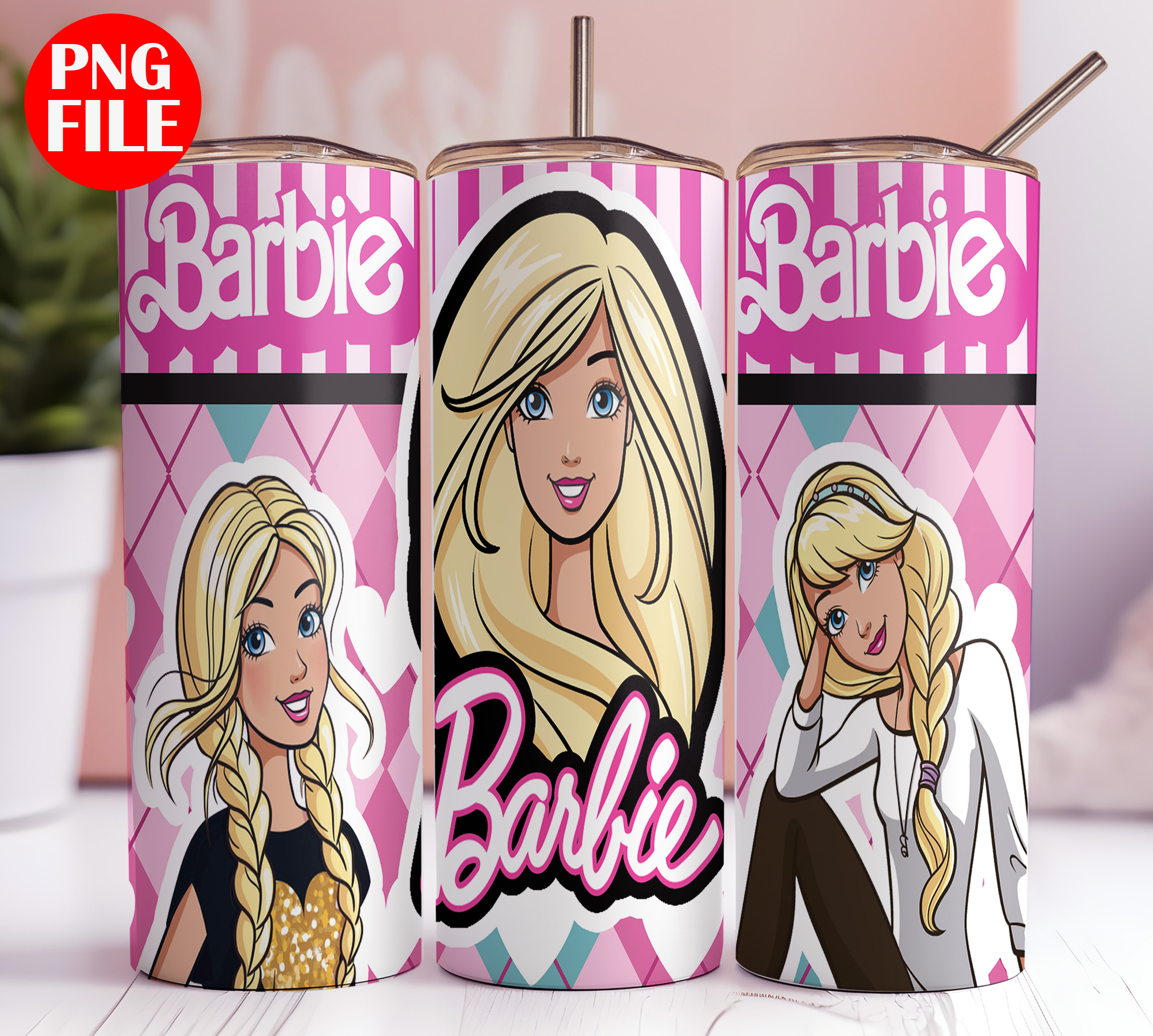 20oz tumbler wrap Barbie png - Love Barbie tumbler design - | Inspire ...