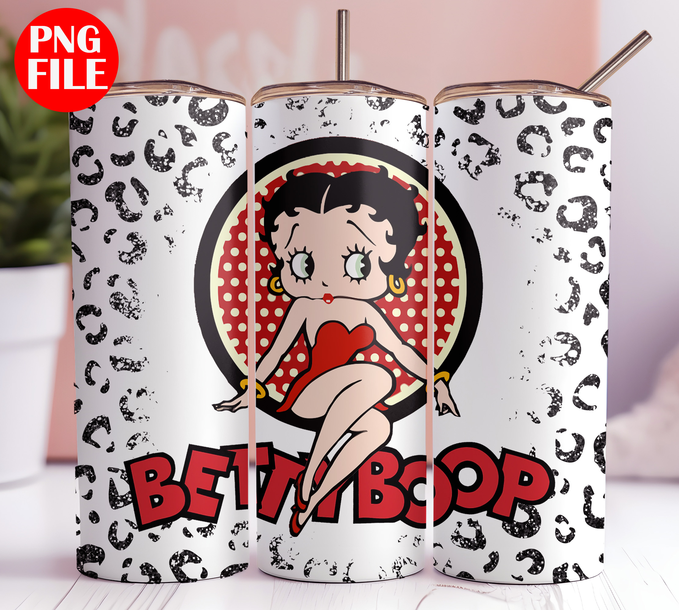 Leopard 20oz tumbler wrap Betty Boop png - Betty tumbler des | Inspire ...