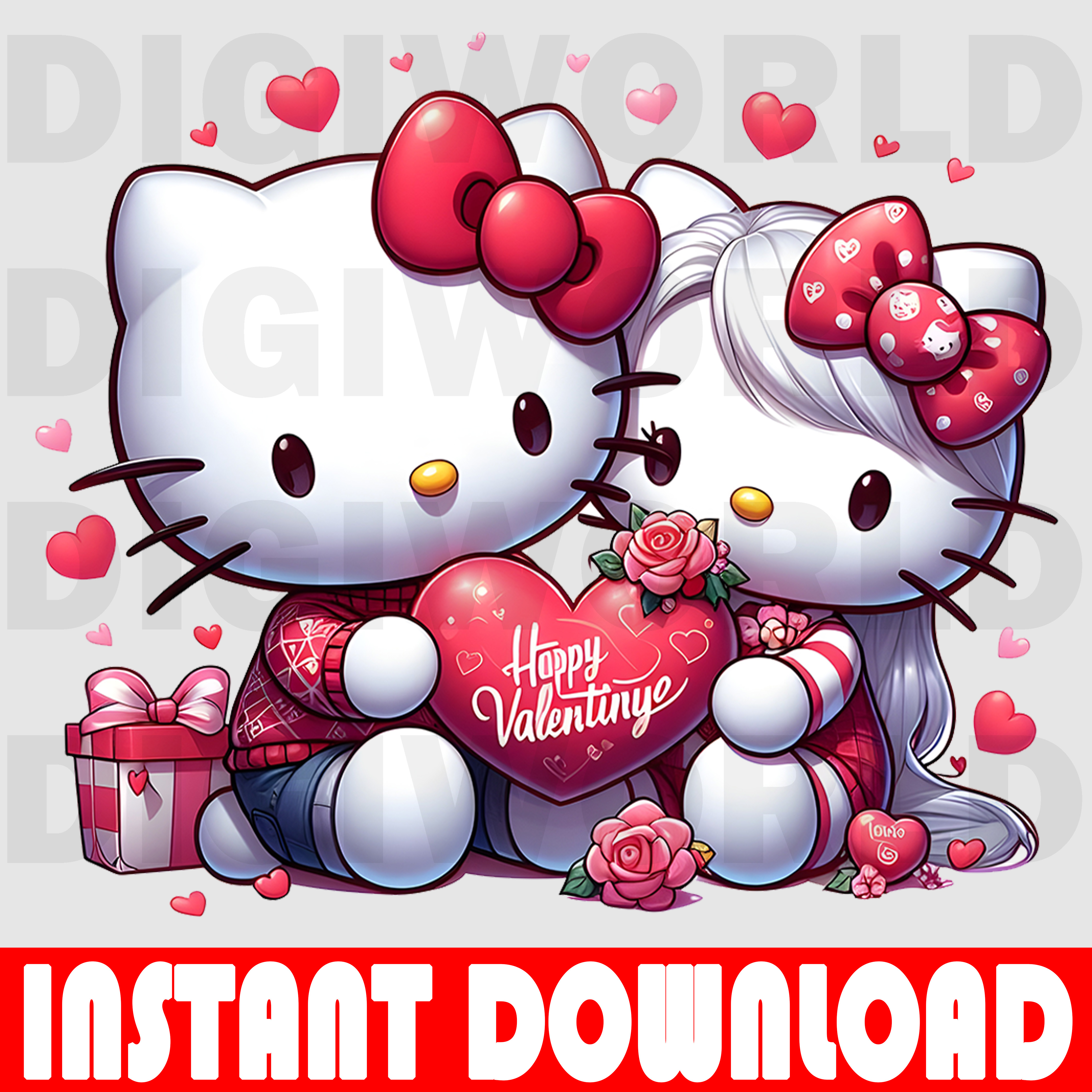 Cute Hello Kitty Love - Hello Love Kitty Png - Valentine Kit | Inspire ...